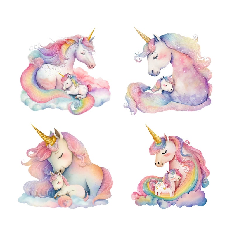 Magical Unicorn Clipart Png Digital Download - Etsy UK