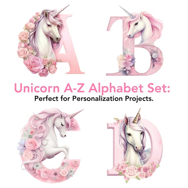 Unicorn Letters - Etsy