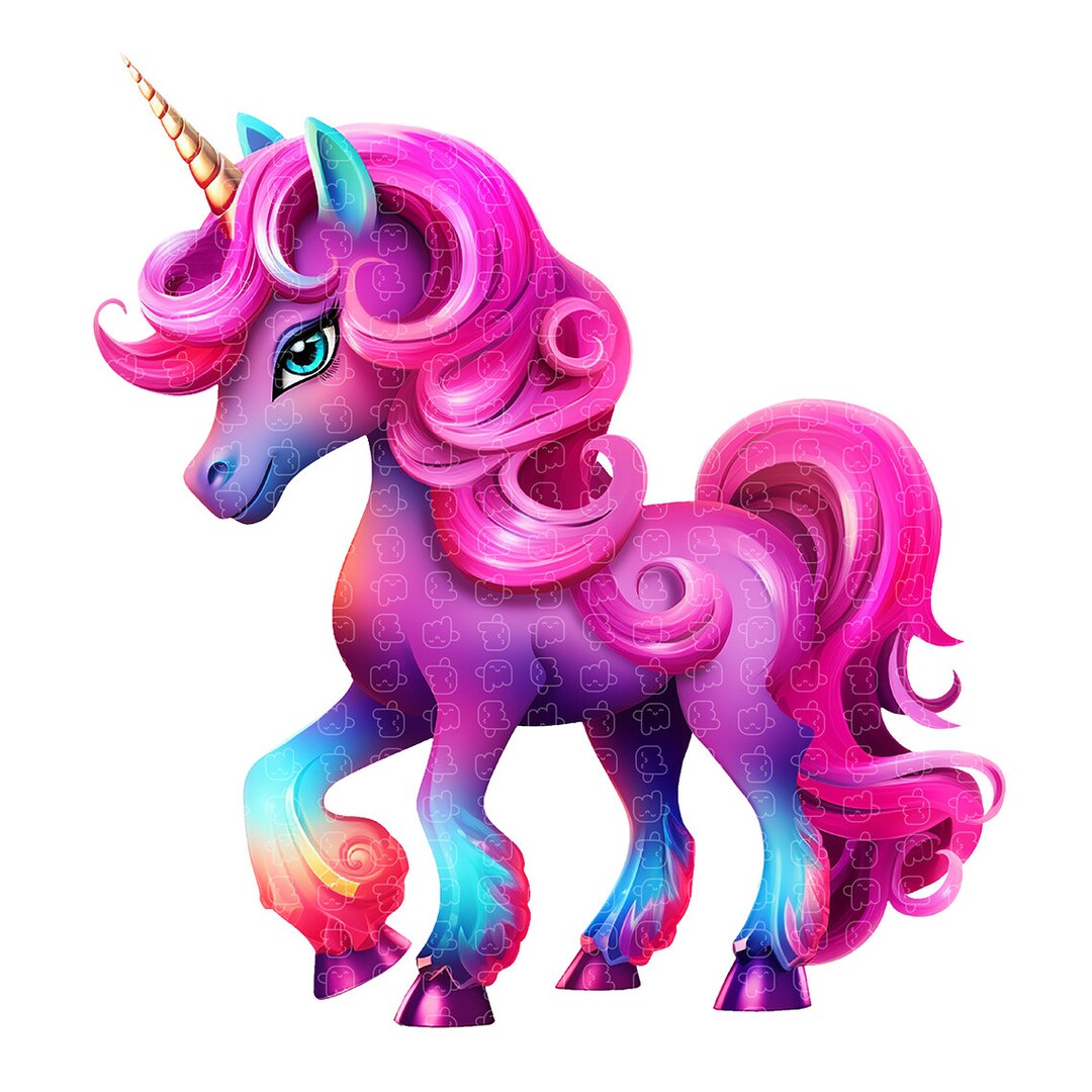 Rainbow Magical Unicorn PNG Clipart Cute Colorful Rainbow - Etsy