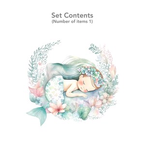 Sleeping Mermaid Clipart Beautiful Under the Sea Mermaid Wall Art ...