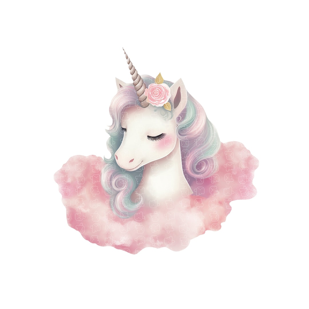 Cute Pastel Fluffy Unicorn Clipart Set PNG Unicorn Clipart Fantasy ...