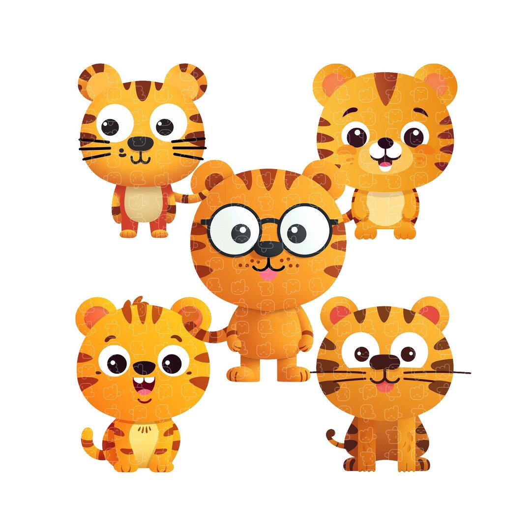 Cute Tiger Safari Animal Clipart Baby Boy Girl Cliparts Cute Animals ...