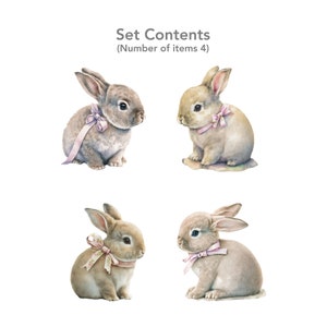 Easter Spring Cute Bunny Rabbit Watercolor Clipart Baby Shower Nursery ...