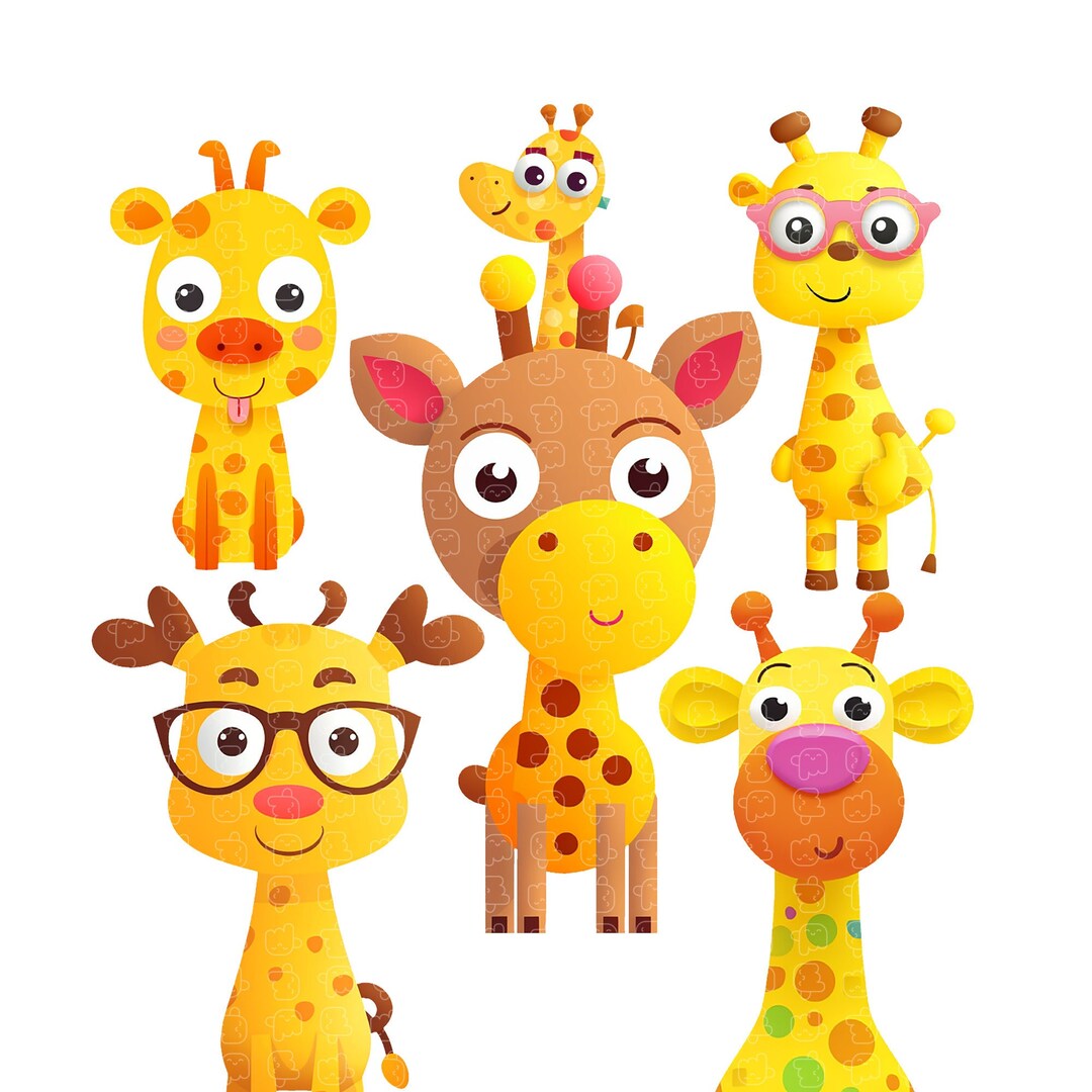 Cute Giraffe Safari Animal Clipart Baby Boy Girl Cliparts Cute Animals ...