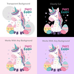 Easter Unicorn PNG Clipart Easter Eggs Butterfly Hearts Unicorns Clip ...