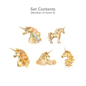 Unicorn Clipart PNG Gold Glitter Watercolor Cosmic Rainbow Magical ...