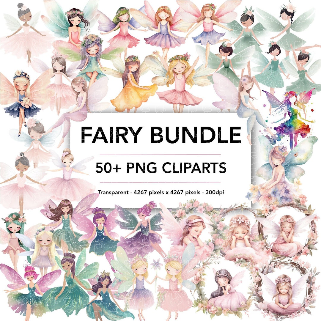Dancing Fairy Clipart Magical Watercolor Fairy Tale Garden Clip Arts ...