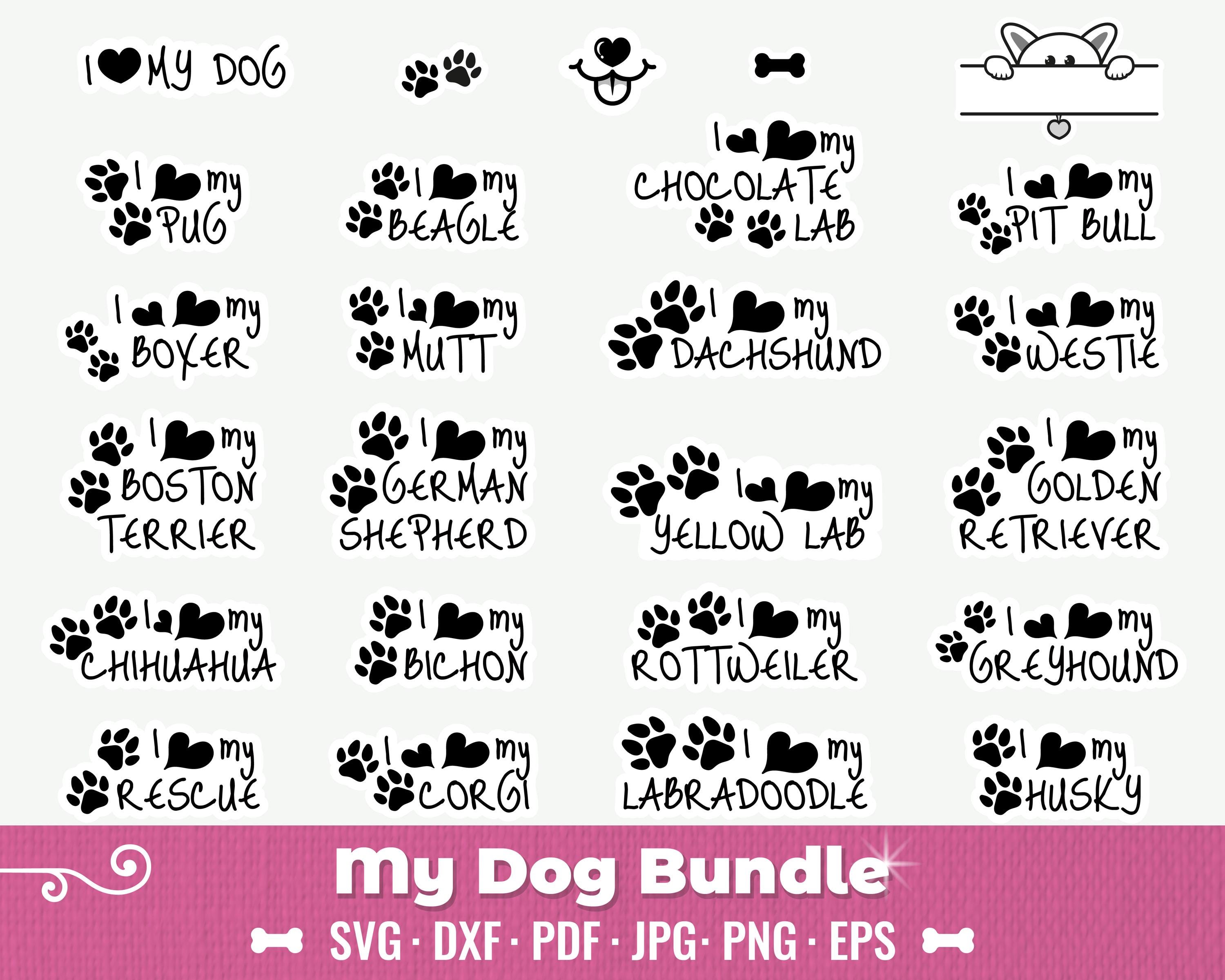 I Love My Dog SVG PNG Sticker Bundle – Cricut & Silhouette Cut Files ...
