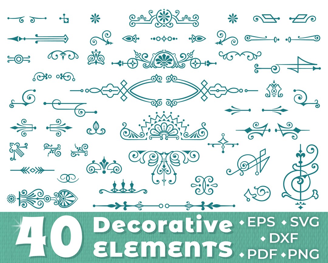 Swirl Scroll Border Filigree Decorative Ornaments Svg, Flourish Design ...