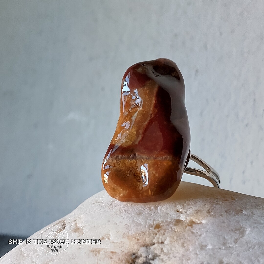 Ocean Red Jasper Beach Stone Naturally Tumbled Boho Adjustable - Etsy