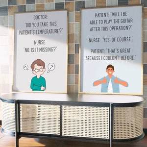 Nurse Puns Funny Posters, Gifts for Nurses, Nurse Wall Art, Nurse Office Decor, Nurses Week ...