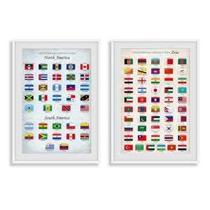 World Continents Capital City Collection, Flags of the World, Capital ...