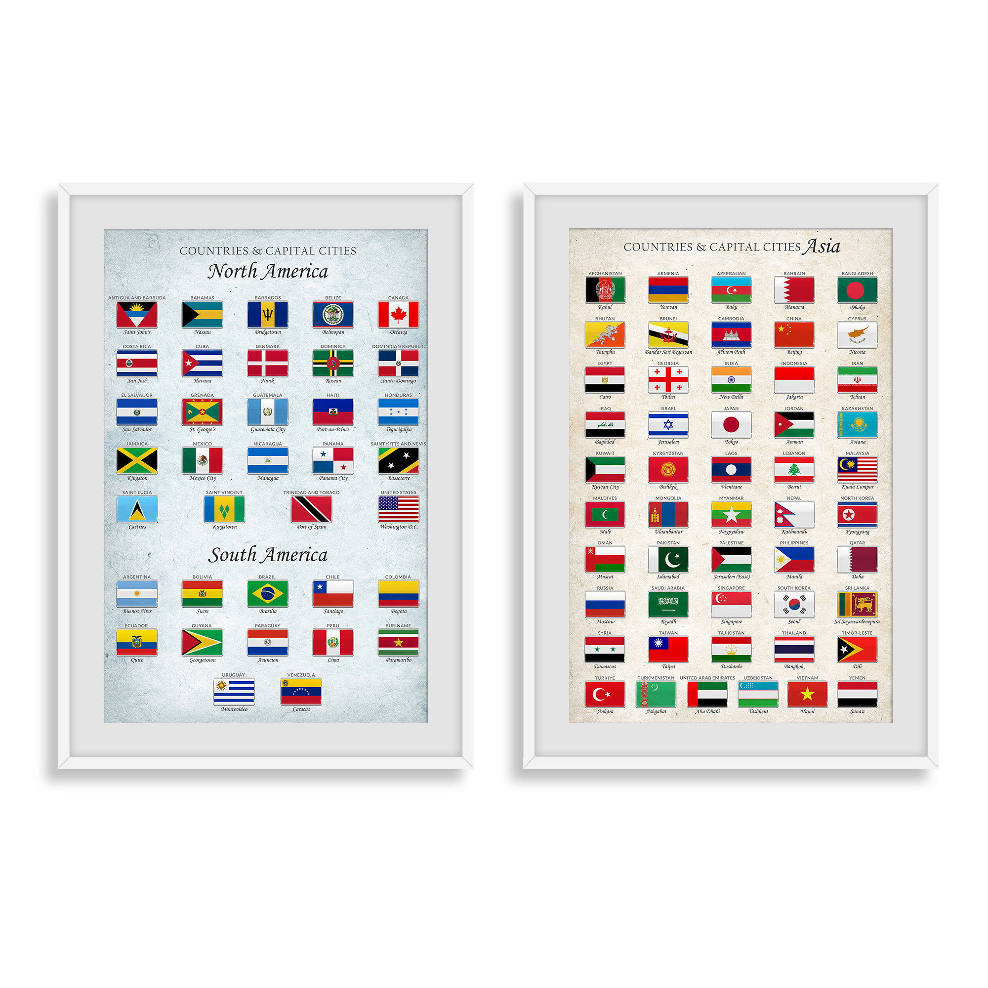 World Continents Capital City Collection, Flags of the World, Capital ...