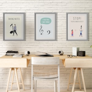 Funny Music Puns Poster Set, Music Classroom Posters, Music Poster ...