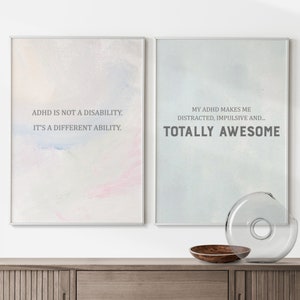 ADHD Quote Wall Art, Inspirational ADHD Quotes Printable Wall Art ...