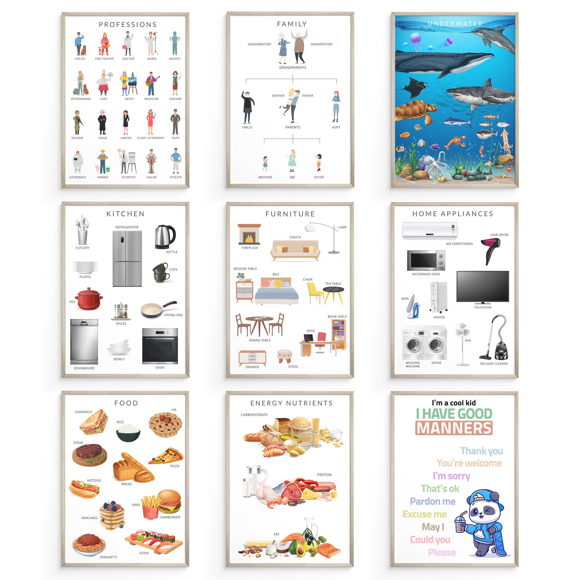 Educational Posters Ultimate Pack Printable, Montessori Poster, Boho ...