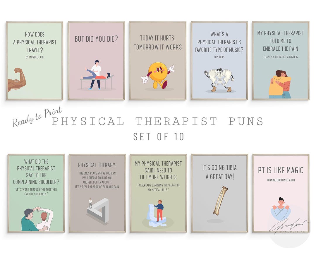 Physical Therapy Puns Poster, Physical Therapist Gift, Occupational ...