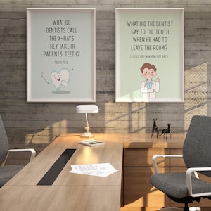 Dentist Puns Funny Posters, Dentist Gift, Dental Office Decor, Dental ...