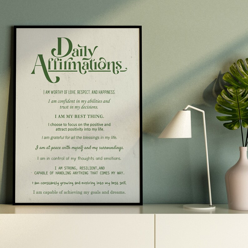 Affirmation Wall Art Affirmation Cards Motivational Poster - Etsy