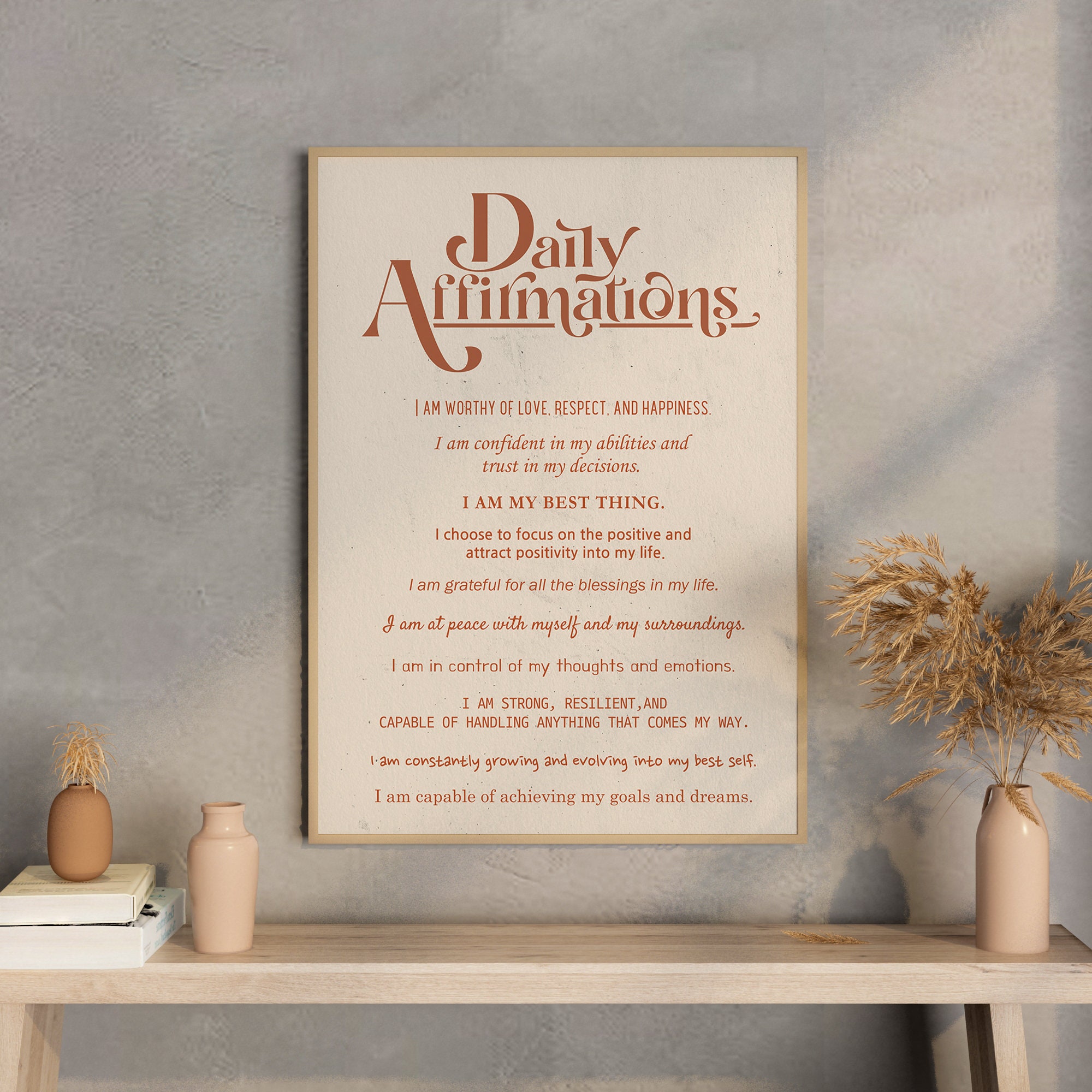 Affirmation Wall Art Affirmation Cards Motivational Poster - Etsy