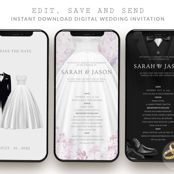 Tuxedo Digital Invitations - Etsy