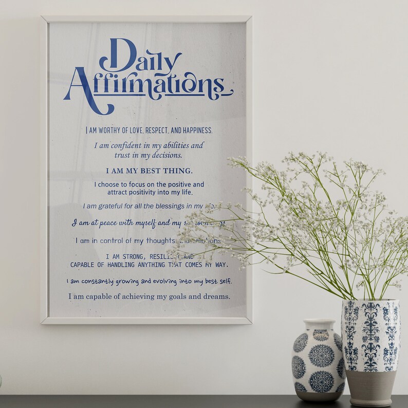 Affirmation Wall Art Affirmation Cards Motivational Poster - Etsy