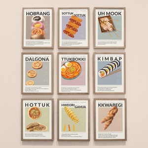Korean Snacks Wall Art, Korean Poster, Kitchen Wall Art, Unique Home ...
