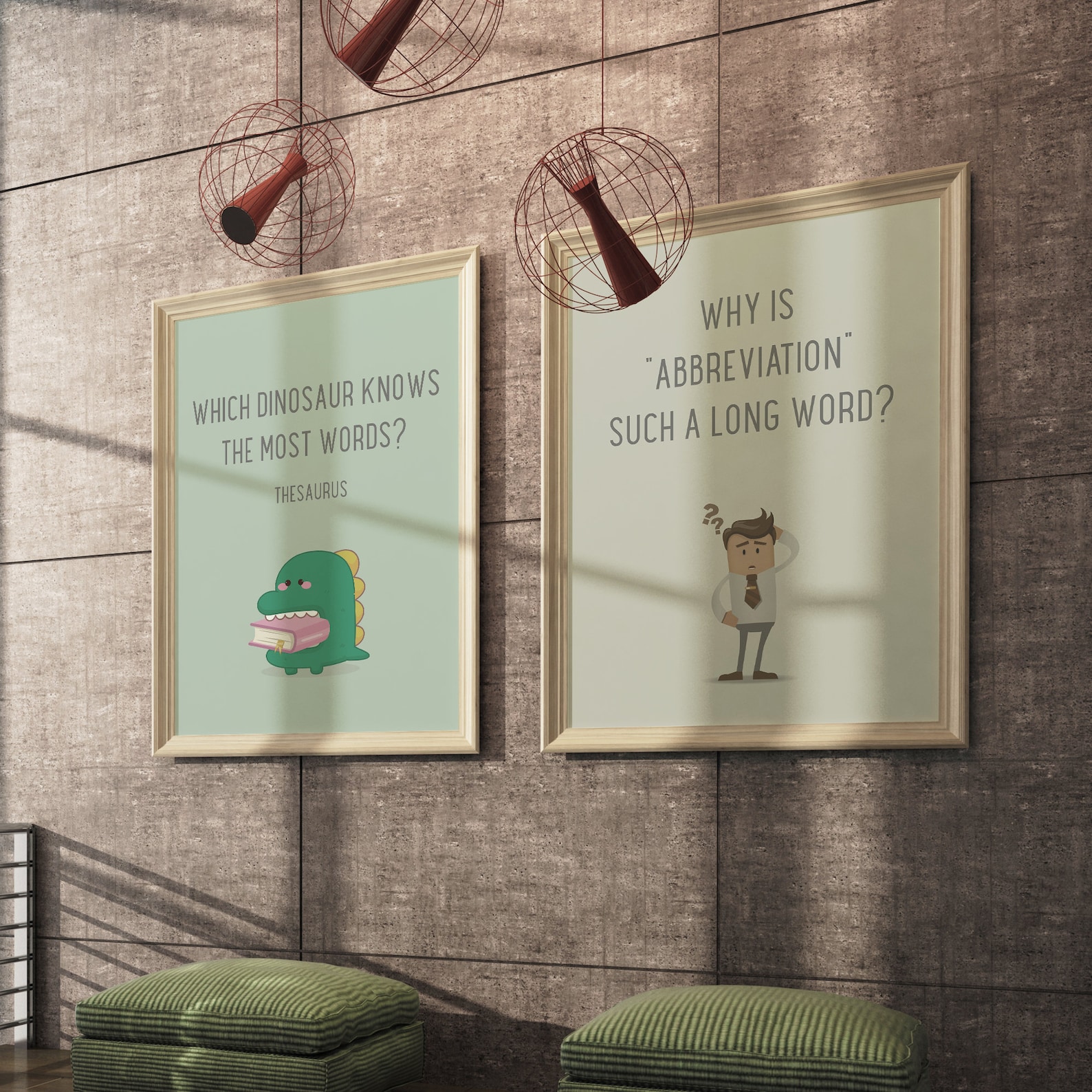 Funny English Pun Poster Set English Teacher Gift Boho - Etsy