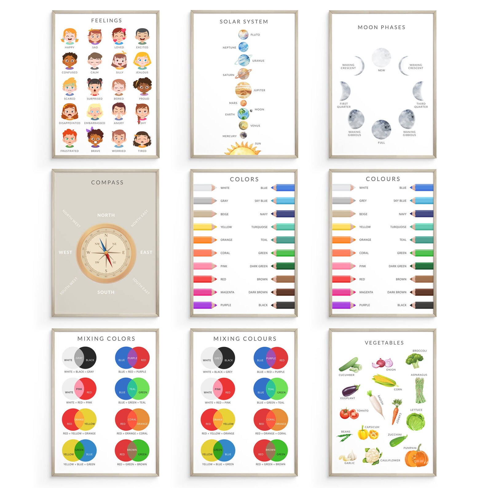 Educational Posters Ultimate Pack Printable, Montessori Poster, Boho ...