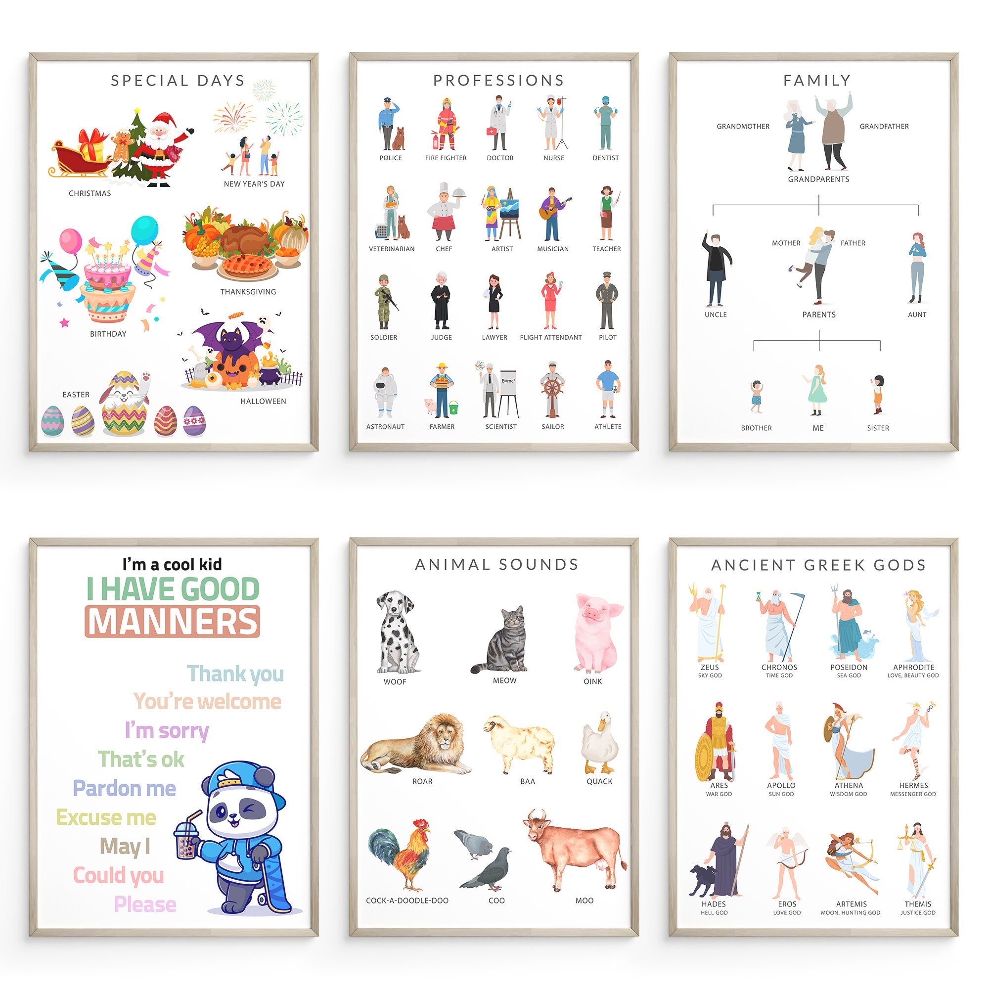 Educational Posters Set, Montessori Poster, Classroom Posters ...