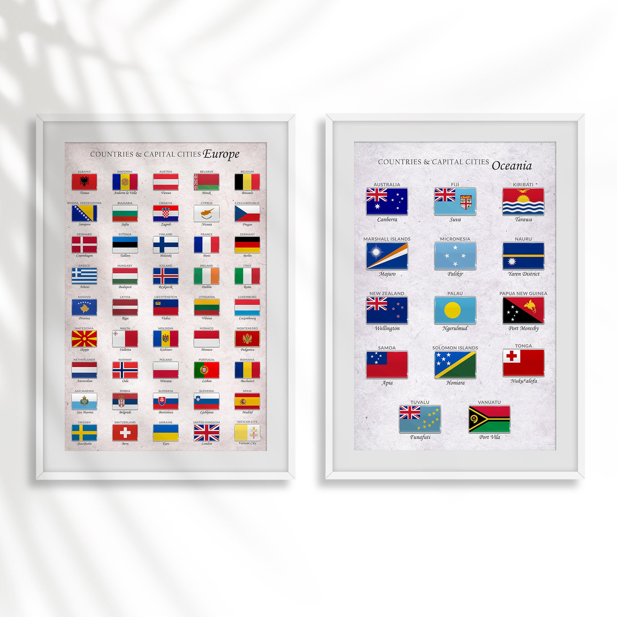 World Continents Capital City Collection, Flags of the World, Capital ...