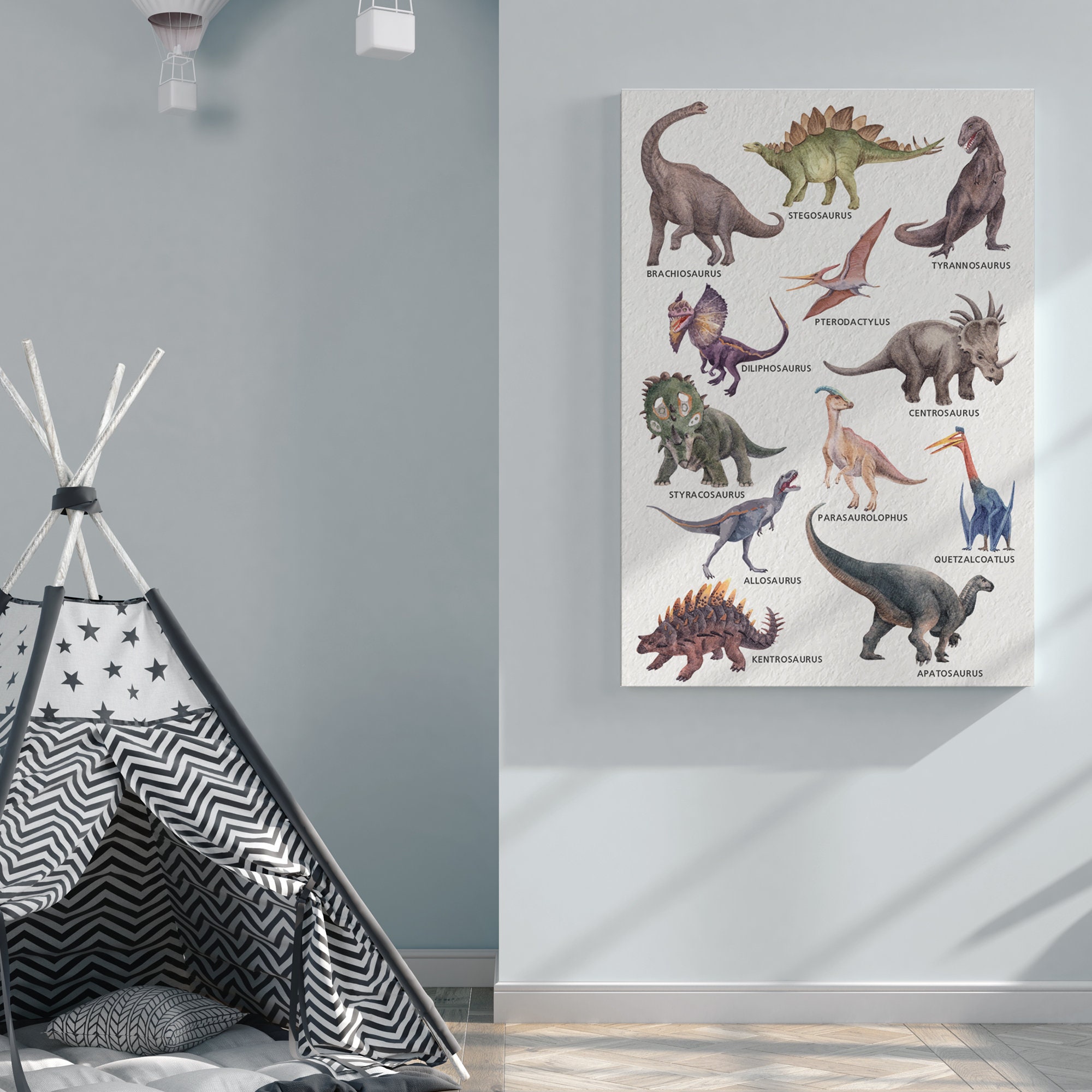 Dinosaur Print, Dinosaur Home Decor Printable Wall Art, Nursery Wall ...