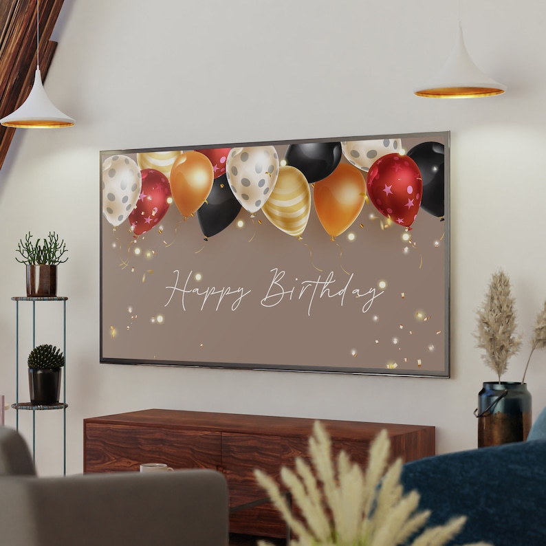Samsung Frame TV Art | Colorful Birthday | Birthday Party Wall Art ...