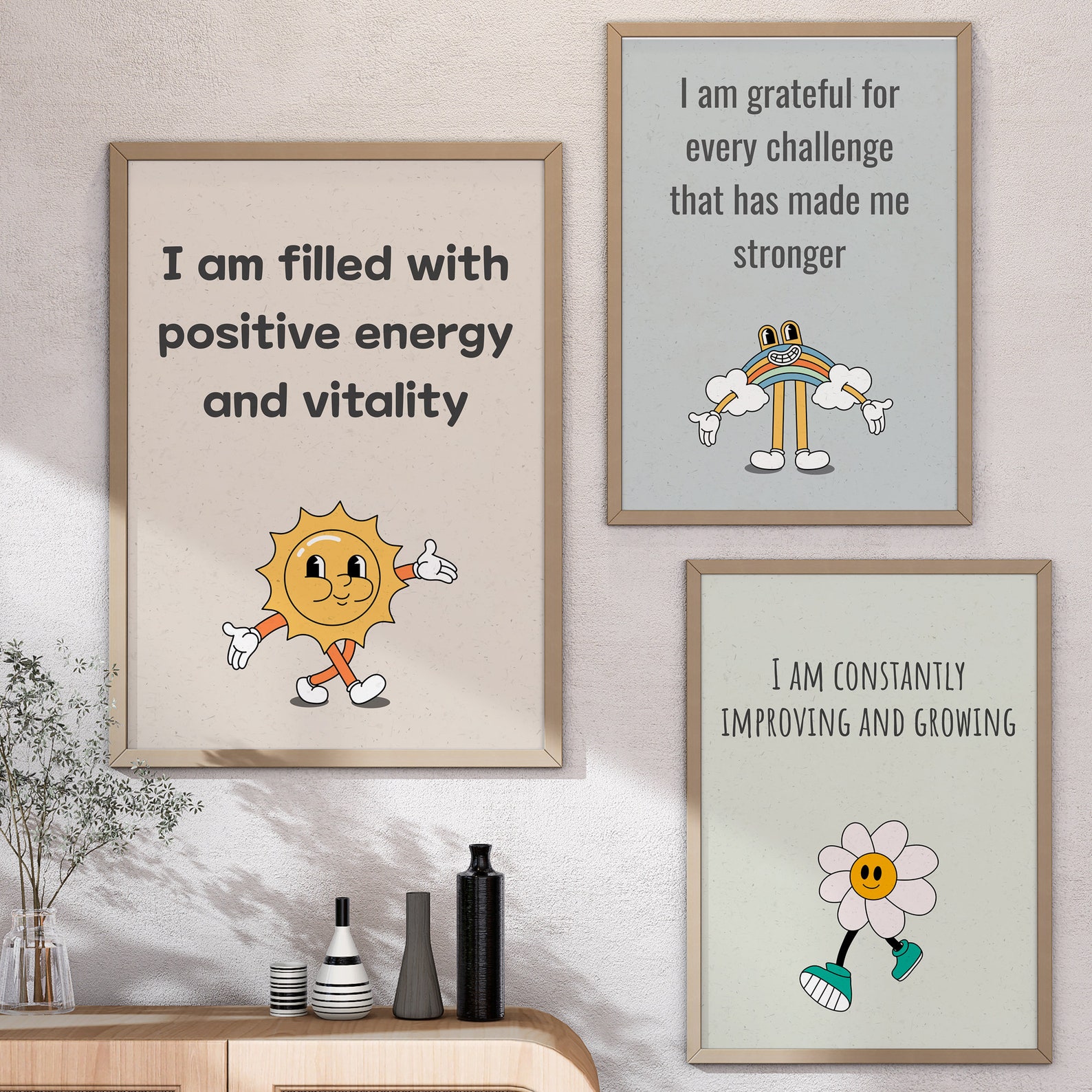 Retro Affirmation Wall Art Retro Poster Trendy Wall Art - Etsy