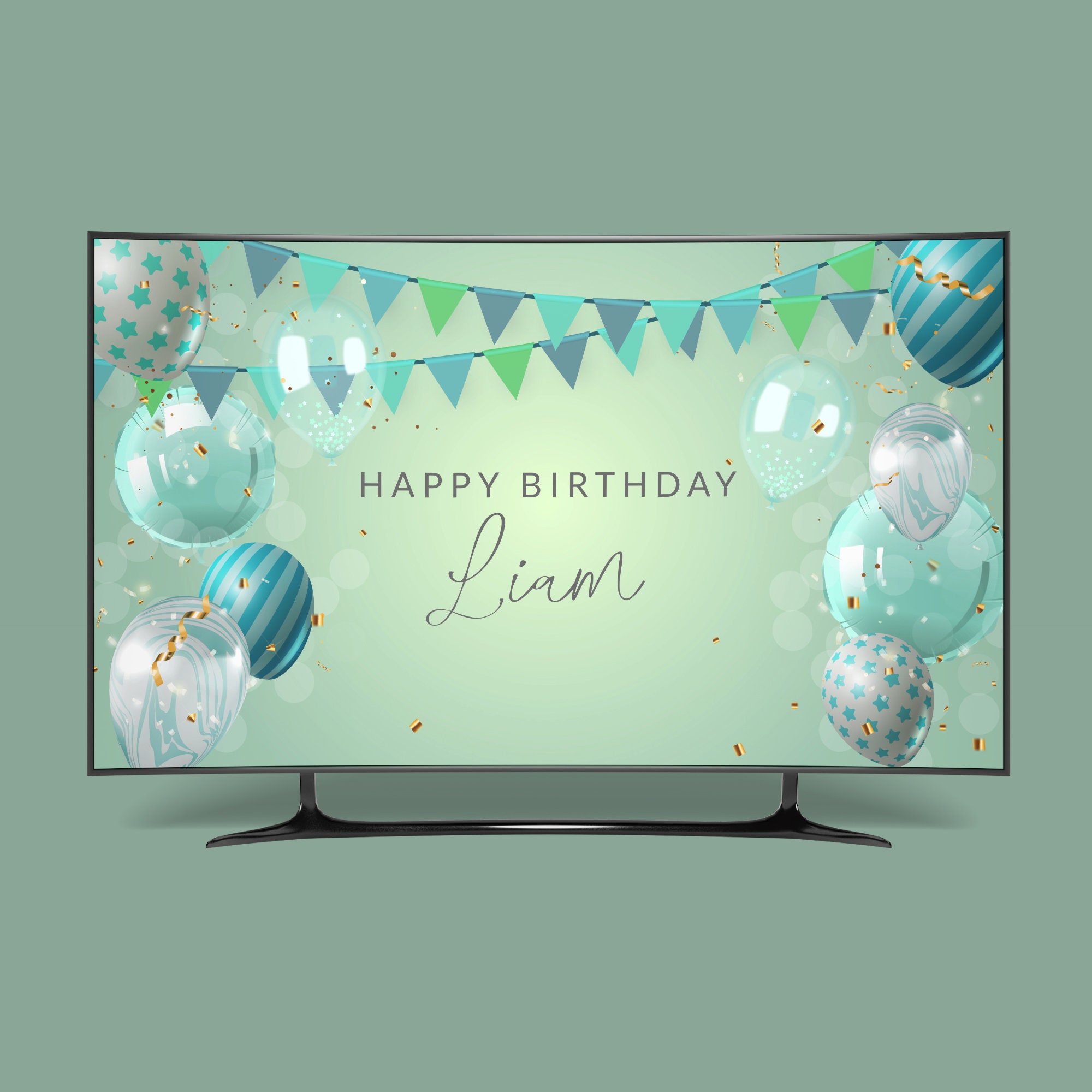 Samsung TV Frame Art Happy Birthday, Birthday Decor, Birthday Banner ...
