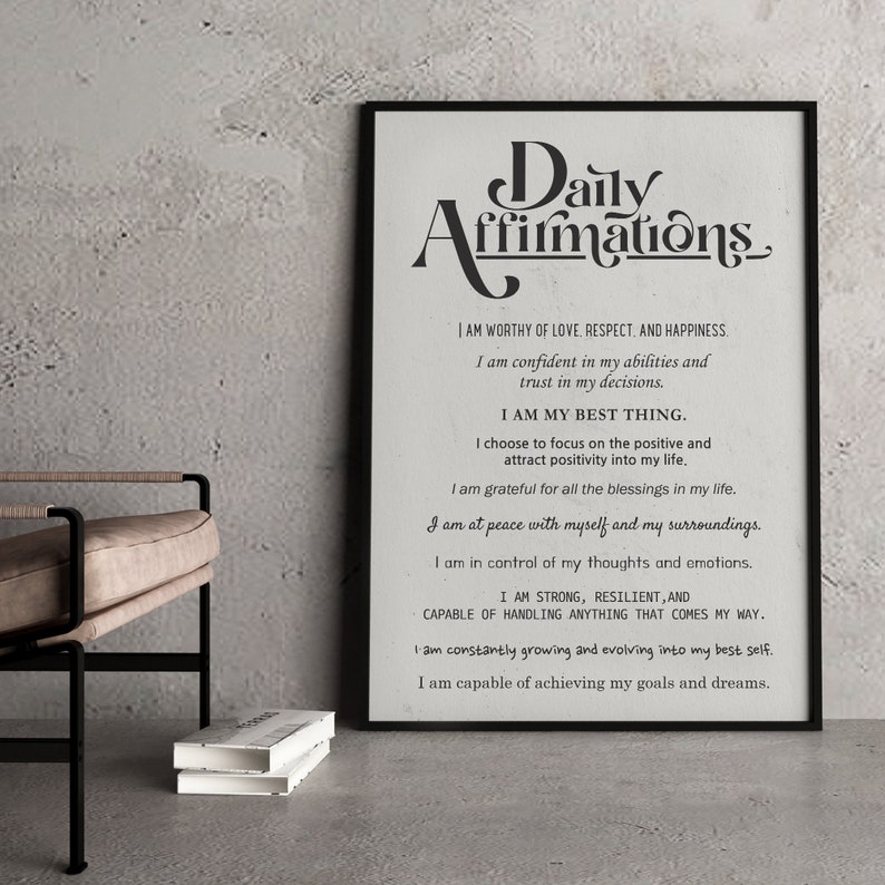 Affirmation Wall Art Affirmation Cards Motivational Poster - Etsy
