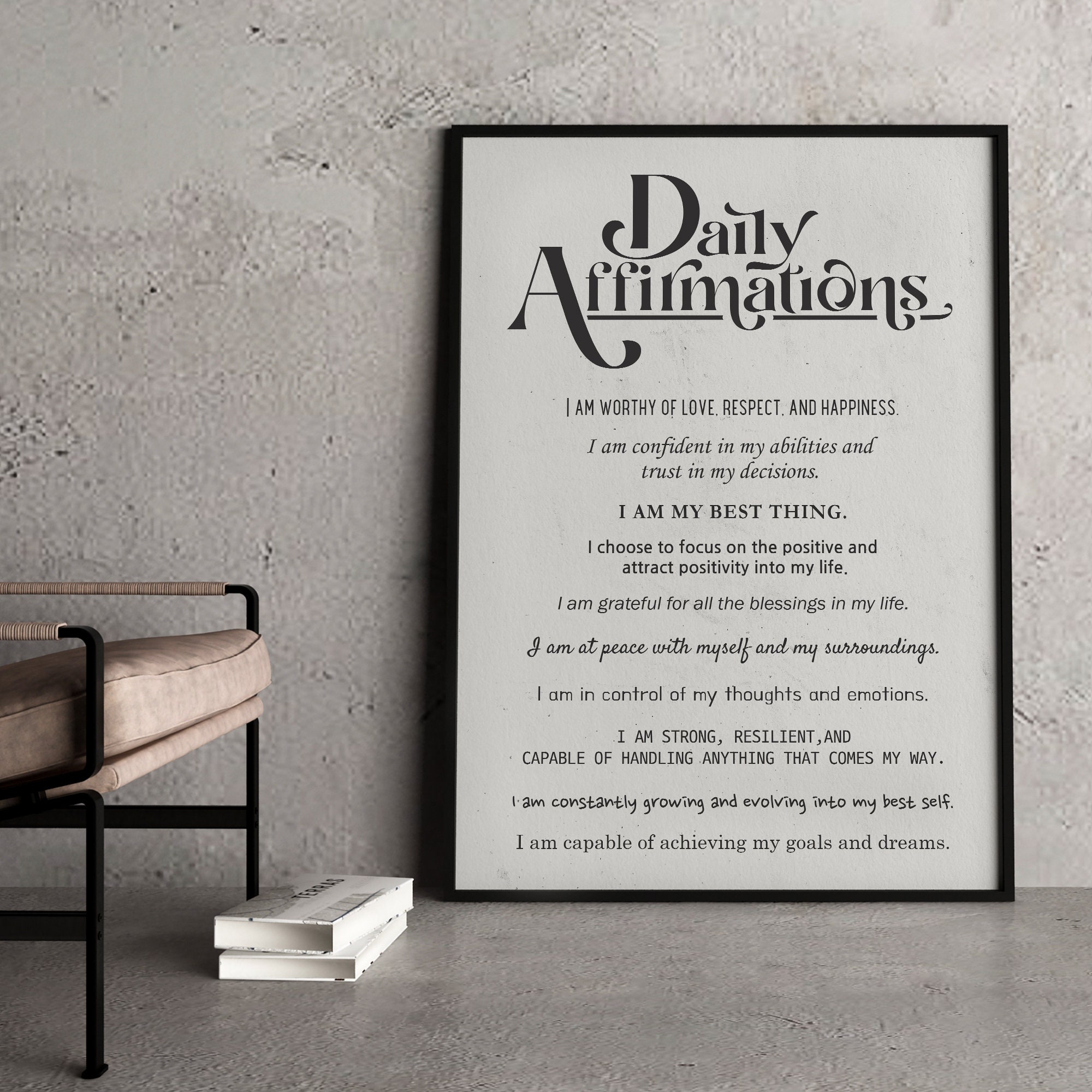 Affirmation Wall Art, Affirmation Cards, Motivational Poster, Self Care ...
