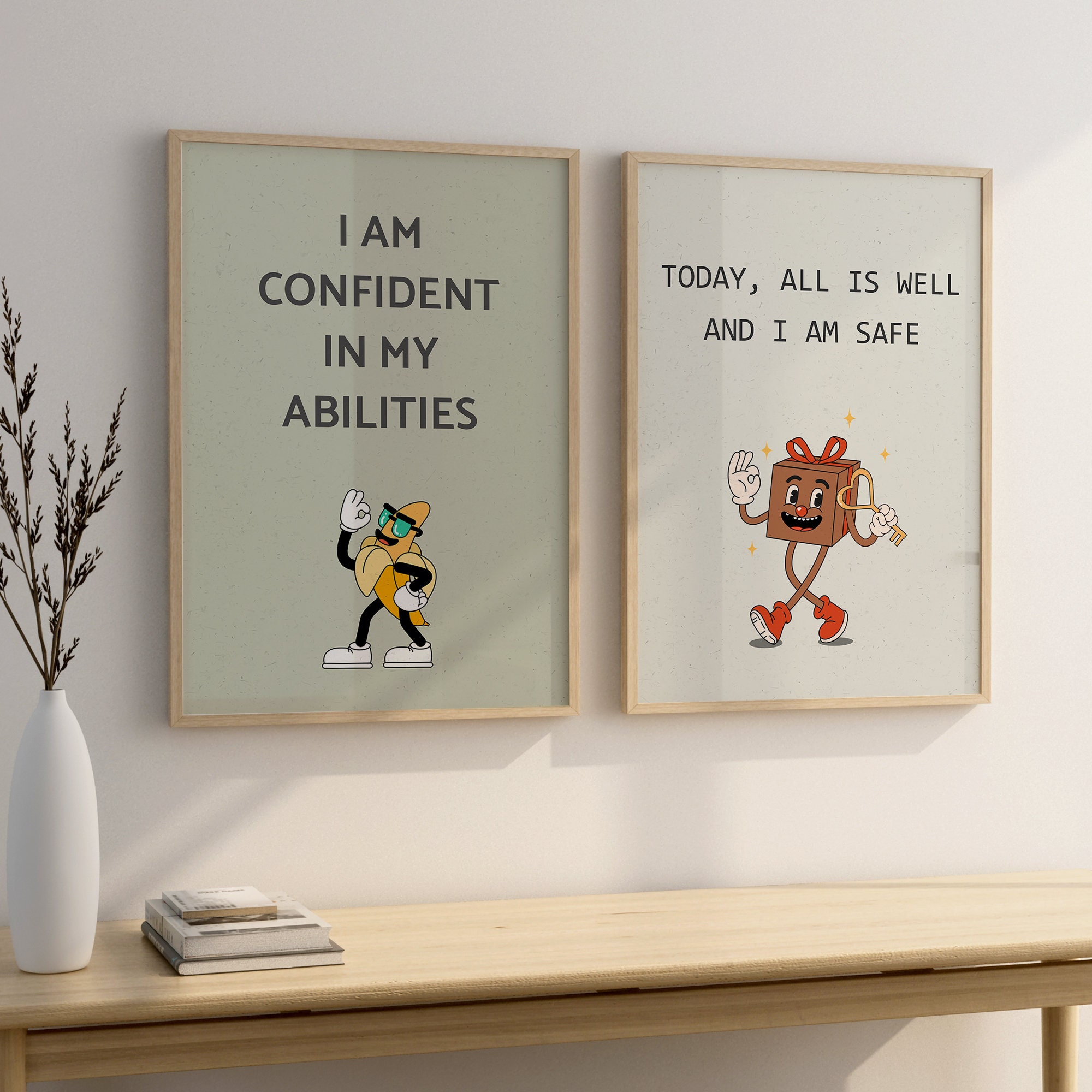 Retro Affirmation Wall Art Retro Poster Trendy Wall Art - Etsy