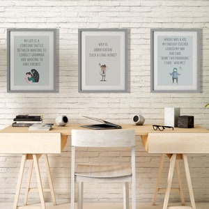 Funny English Pun Poster Set, English Teacher Gift, Boho Classroom ...
