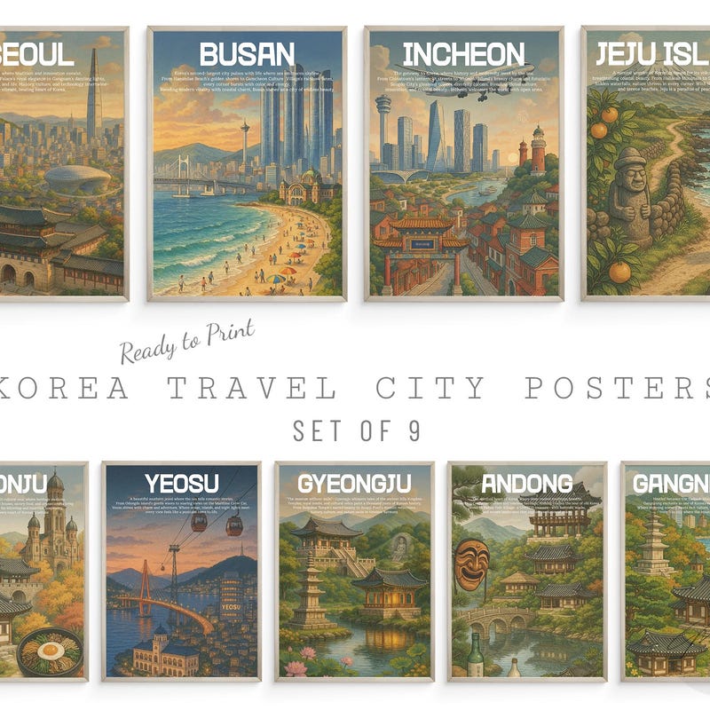 Korea Travel Poster - Etsy