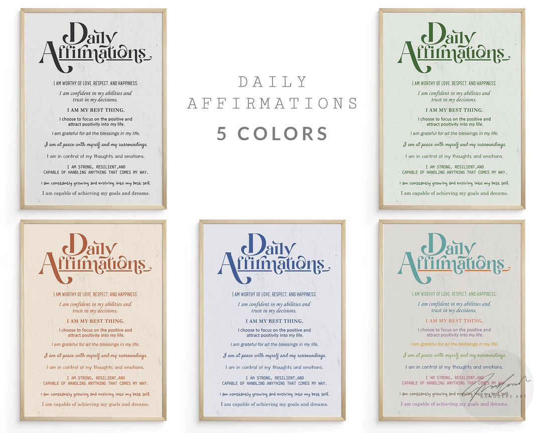 Affirmation Wall Art, Affirmation Cards, Motivational Poster, Self Care ...