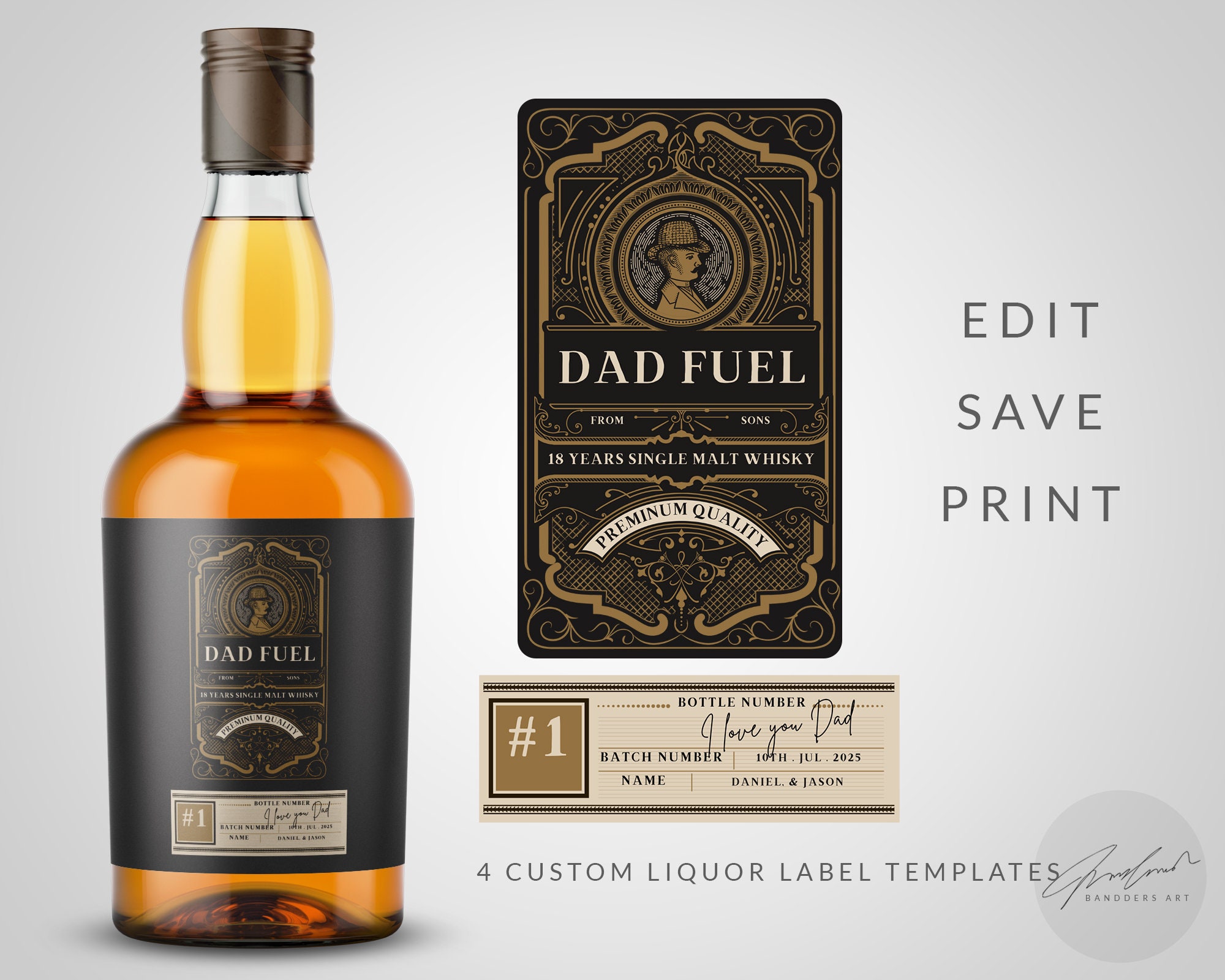 Dad Fuel Fathers Day Liquor Label, Fathers Day Gifts, Gifts for Dad ...