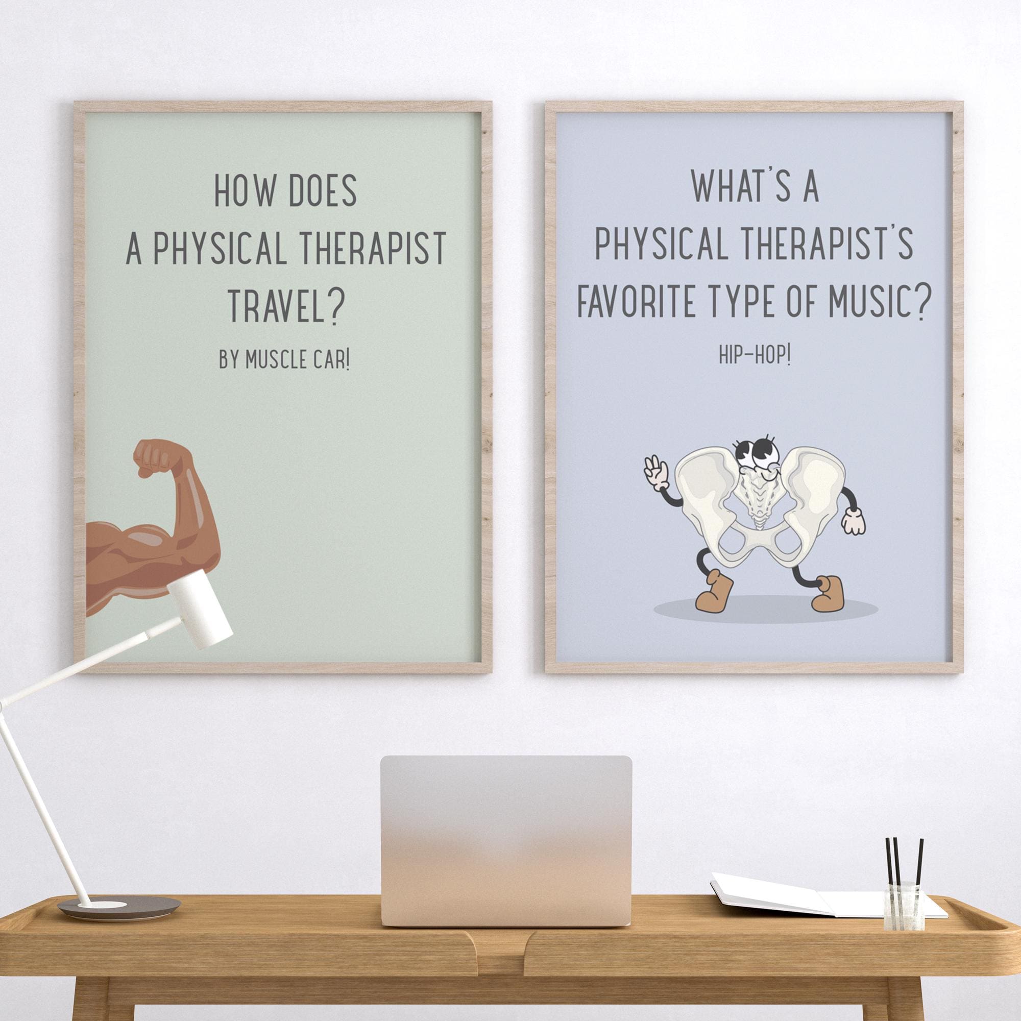 Physical Therapy Puns Poster, Physical Therapist Gift, Occupational ...