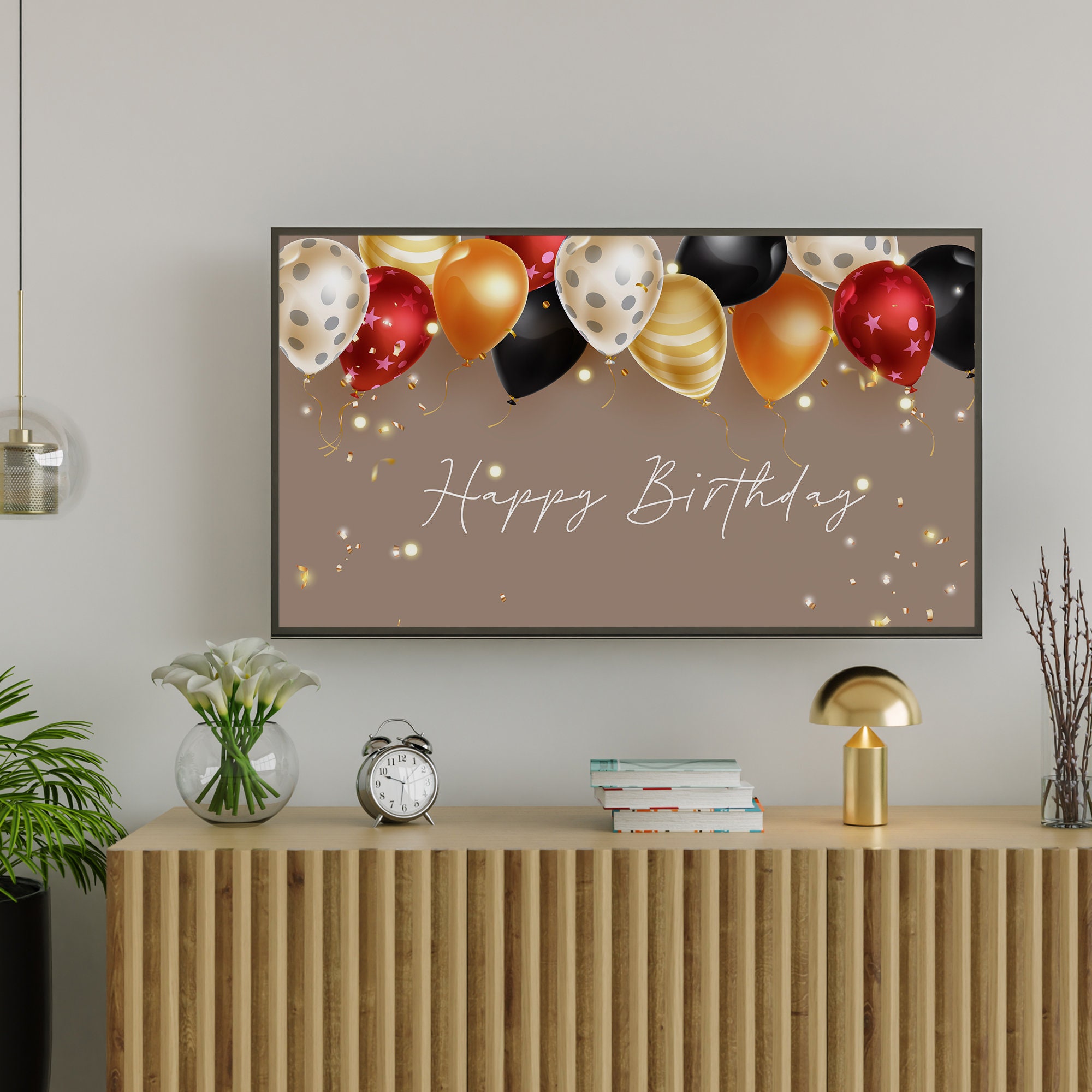 Samsung Frame TV Art Colorful Birthday Birthday Party Wall Art Happy ...
