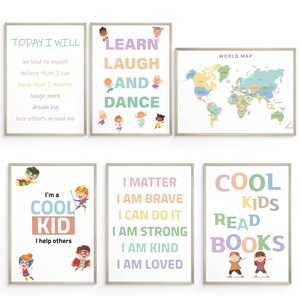 Educational Posters Printable, World Map Wall Art, Inspirational Quotes ...