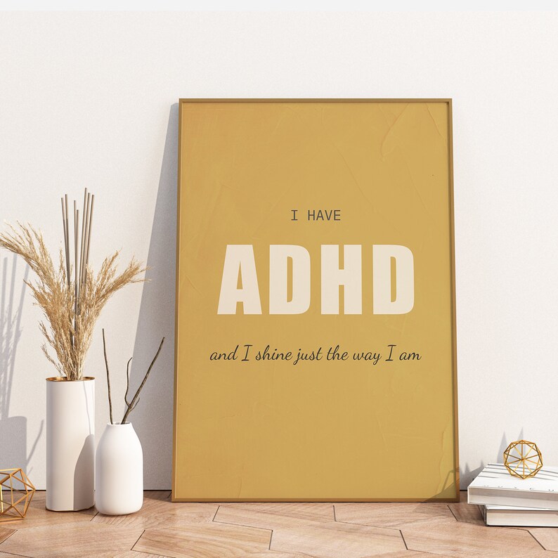 ADHD Quote Wall Art, Inspirational ADHD Quotes Printable Wall Art ...