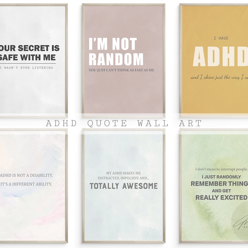 Funny Wall Quotes Adhd - Etsy
