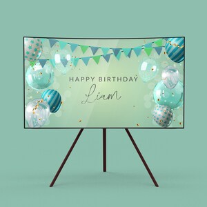 Samsung TV Frame Art Happy Birthday, Birthday Decor, Birthday Banner ...