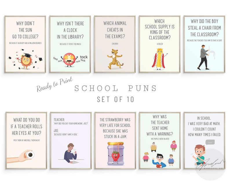 School Pun Classroom Posters, Classroom Decor, Funny Posters, Gag Gifts ...