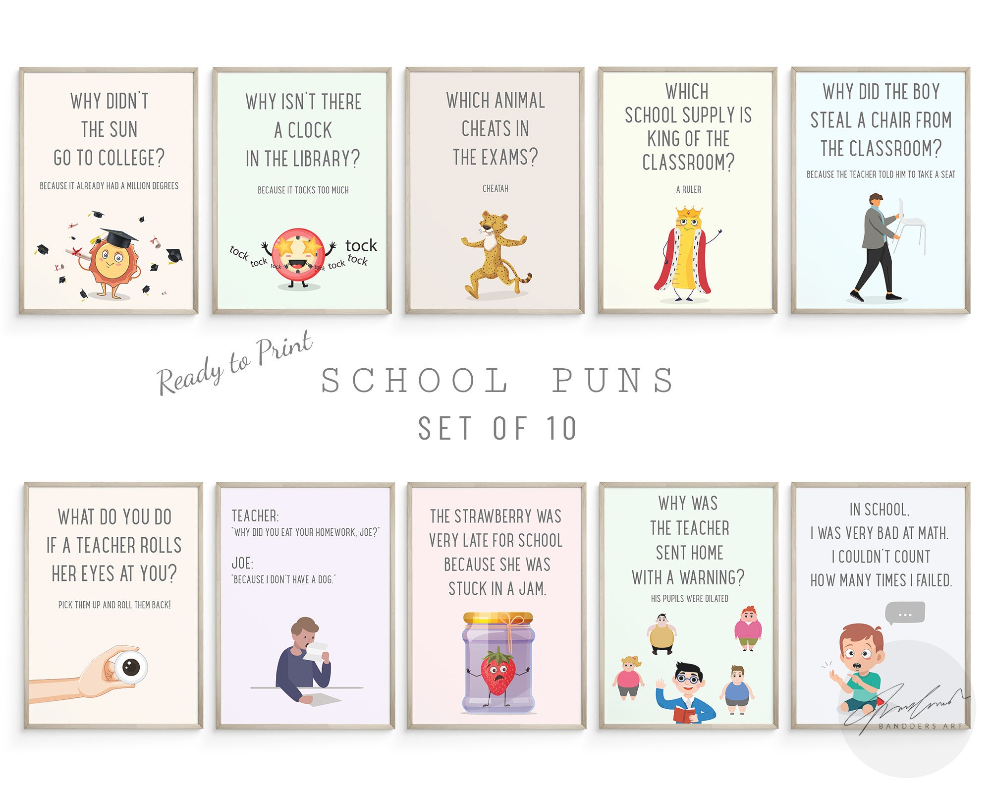 School Pun Classroom Posters, Classroom Decor, Funny Posters, Gag Gifts ...
